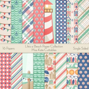 Beach Icons Scrapbook Paper scrapbook cut file cute clipart files for ...