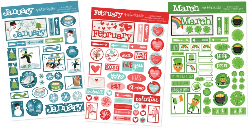 Months of the Year Planner Calendar Sticker Pack