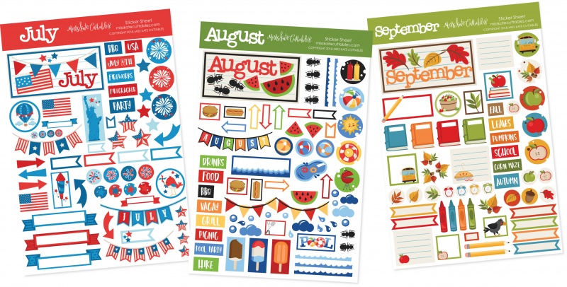 Months of the Year Planner Calendar Sticker Pack